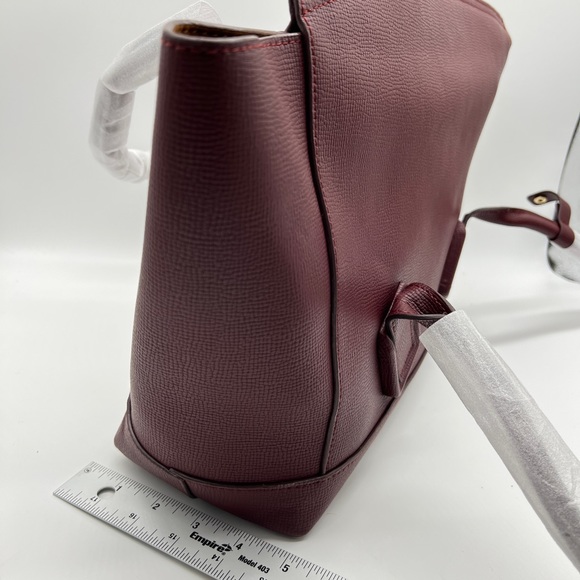 Bags | Red Wine Color Leather Acro Large Tote Bag Shoulder Bag And Work ...